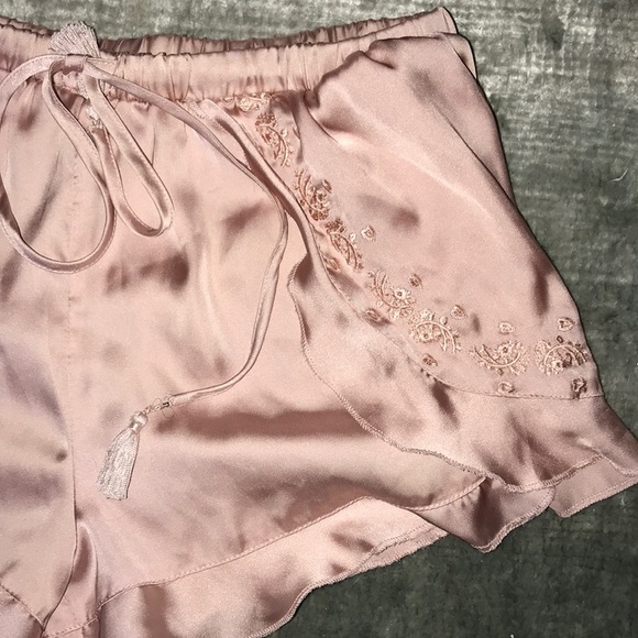 Zara | Shorts | Zara Rose Gold Blush Satin Lingerie Shorts | Poshmark